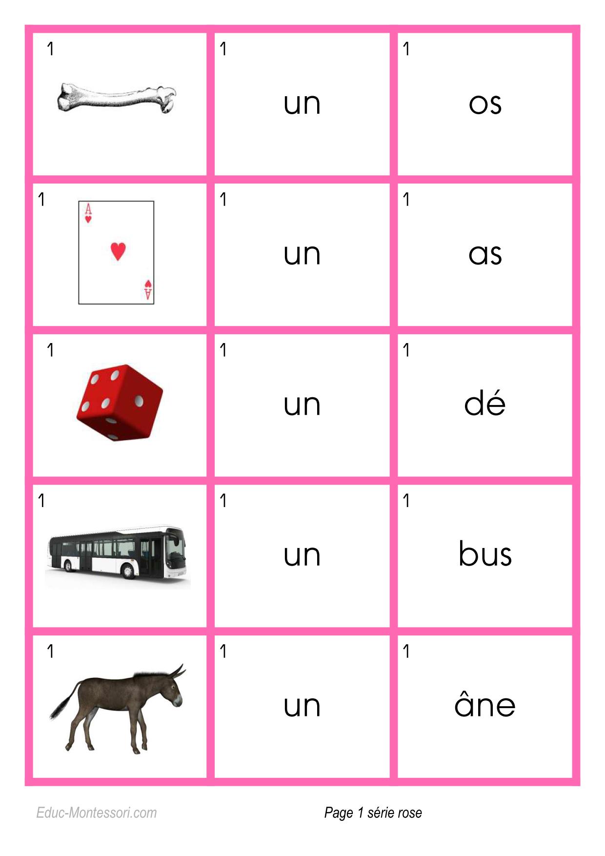 Série rose – educ-montessori.com